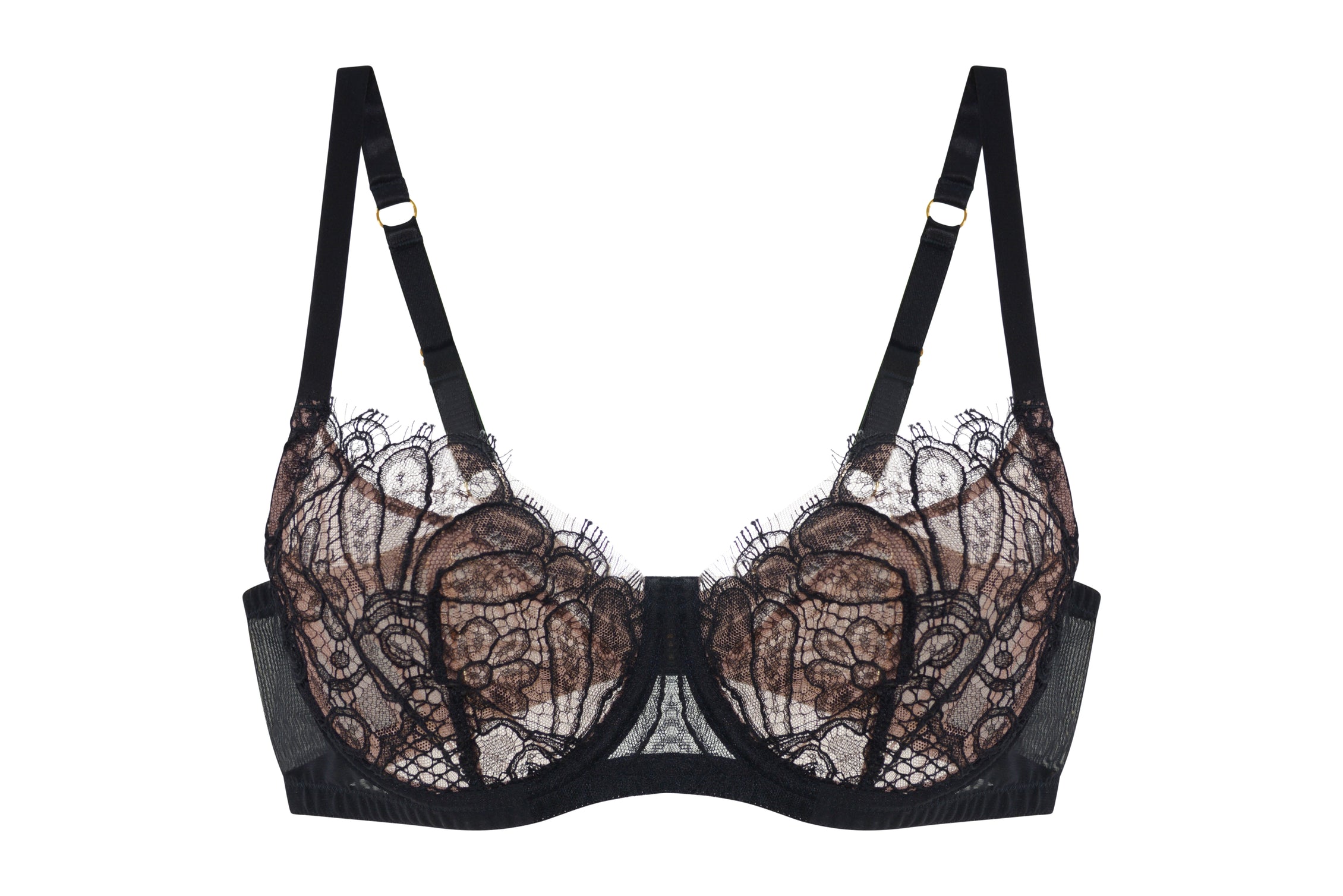 Swan Leavers Lace Bra - Black – TeAmoreLingerie